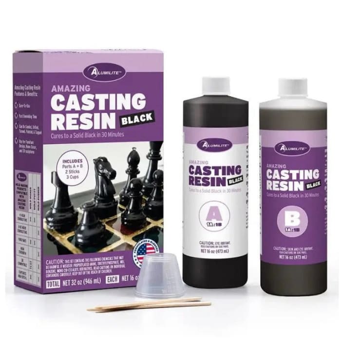 Alumilite Black Amazing Casting Resin 473ml | Fast Curing Black Resin ...