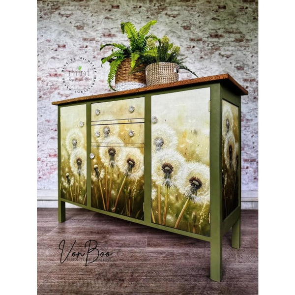 Dandelion Decoupage Paper by Mint by Michelle | Golden Botanical Design ...