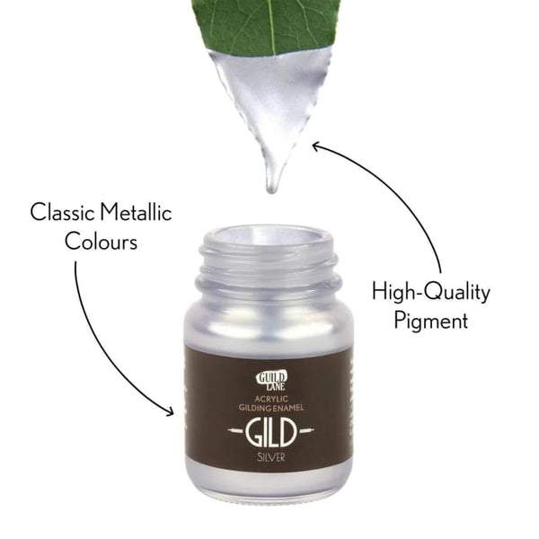 GILD Silver Metallic Paint 30ml | True Metal Effect | Guild Lane ...